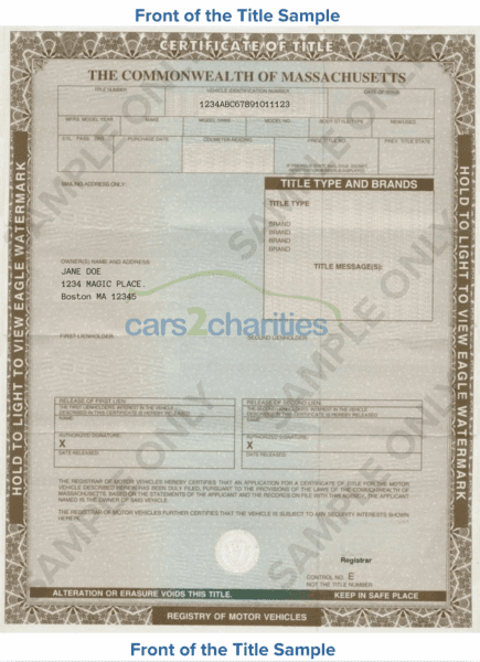 How To Sign A Massachusetts Car Title | Cars2Charities