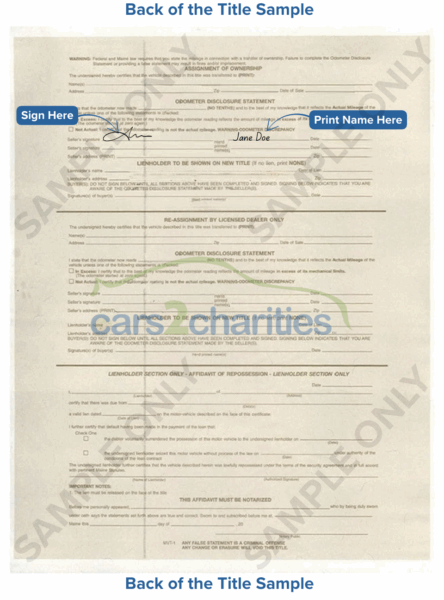 Easy step-by-step guide on signing a Maine Car Title.